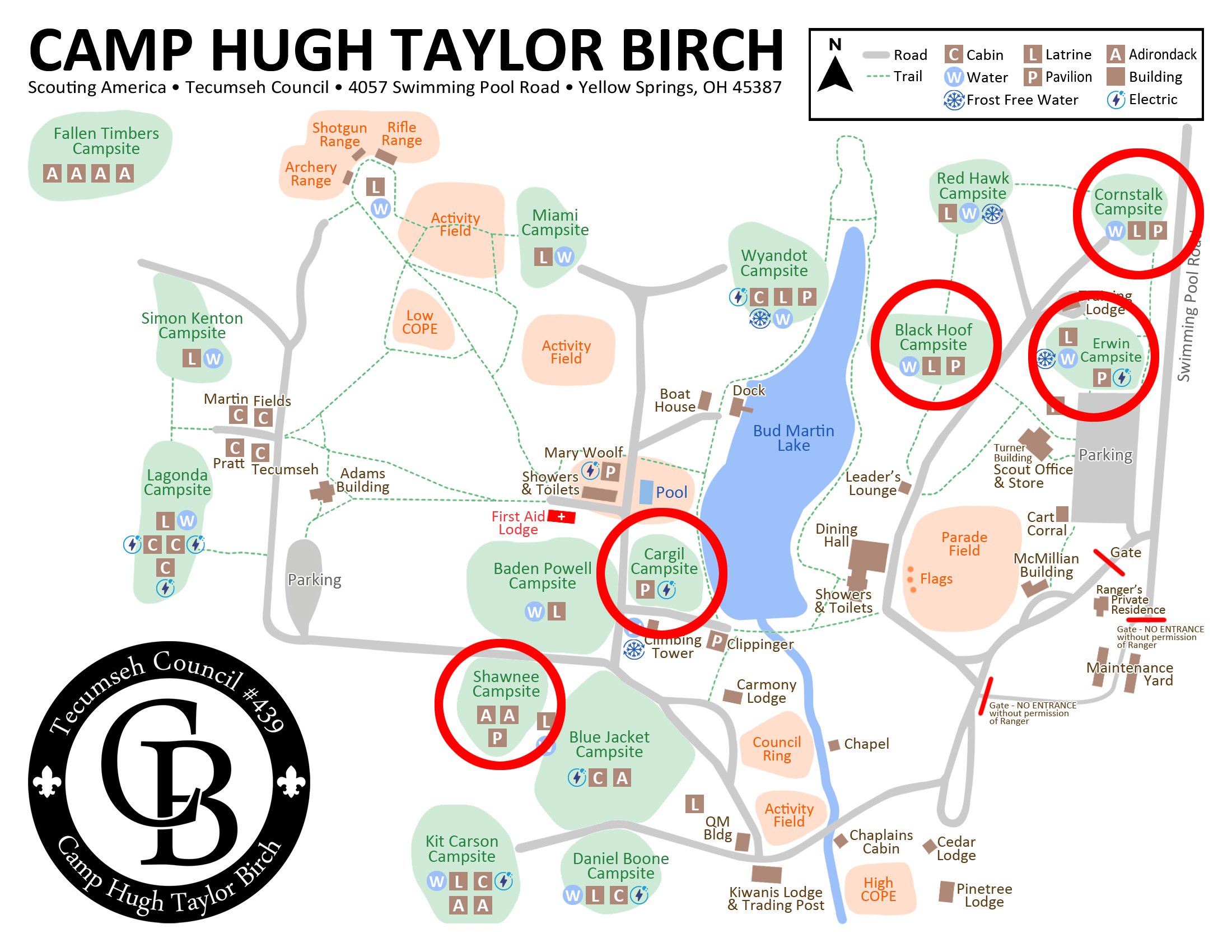 Campsites with Pavilions - Tecumseh Council